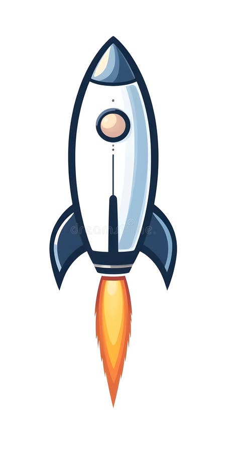 A Retro Styled Rocket Ship Launching into Space a Blast Off To New ...
