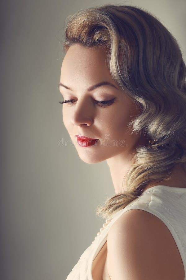 Retro Styled Soft Portrait stock image. Image of fashion - 77972491