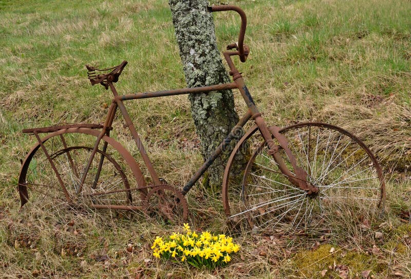 Retro Styled Spring Decoration Stock Photo - Image of leaning, green ...