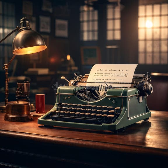 Retro Styled Typewriter on Table Style Stock Photo - Image of classic ...