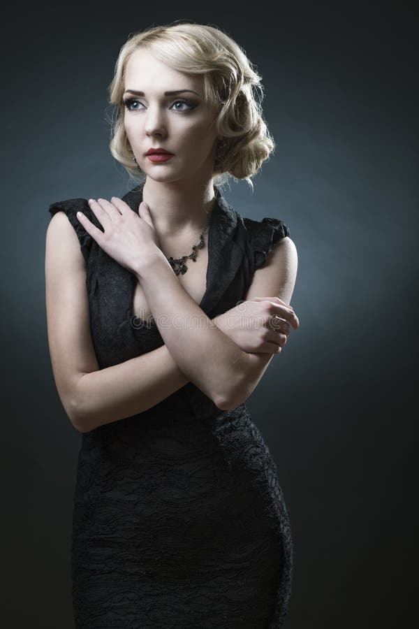 Retro Stylized Photo of a Beautiful Young Woman Stock Photo - Image of ...