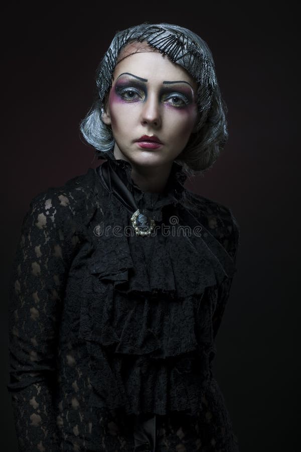 Retro Stylized Photo of a Beautiful Young Woman Stock Image - Image of ...