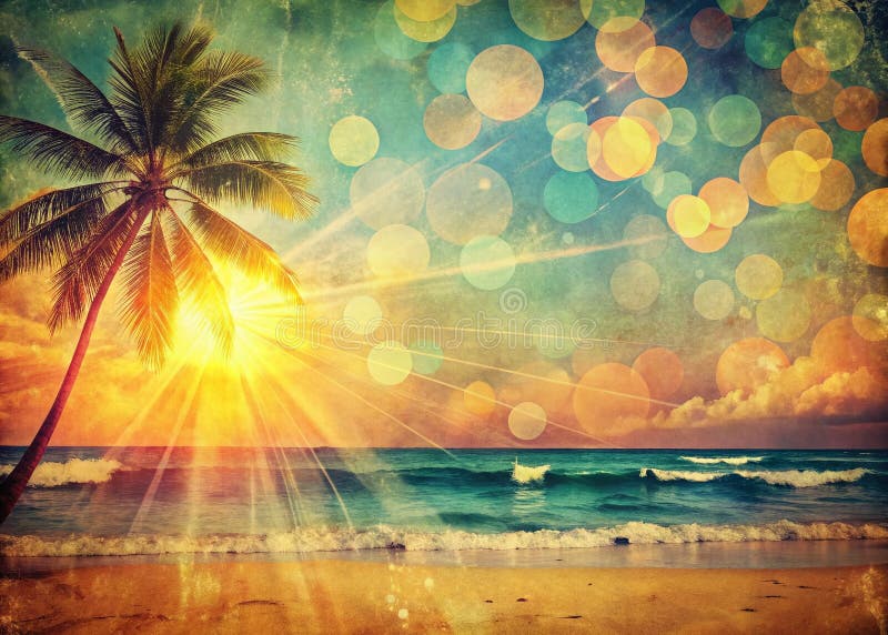 Retro Summer Grunge Text Effect Panoramic Stock Photo Editable Text ...