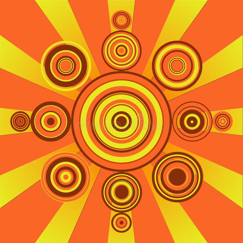 Retro Sun Background With Circles Stock Vector - Illustration of ...