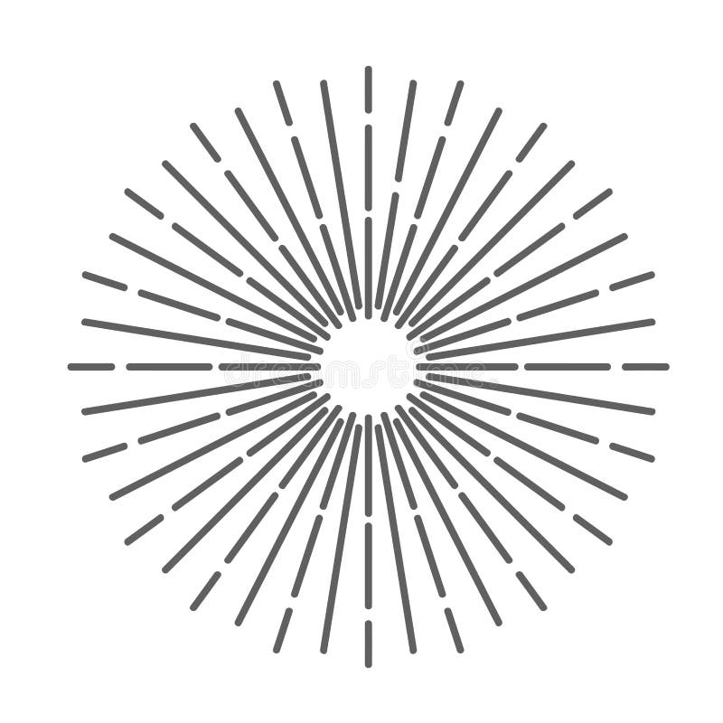 Retro Sun Burst Shape for Your Vintage Design Project. Sun Ray Frame ...