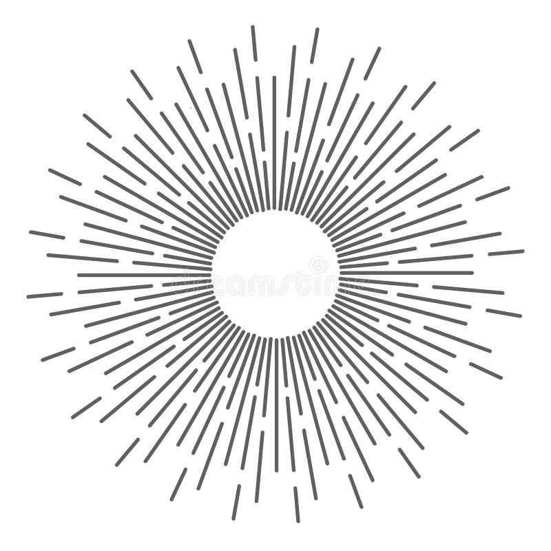 Retro Sun Burst Shape for Your Vintage Design Project. Sun Ray Frame ...