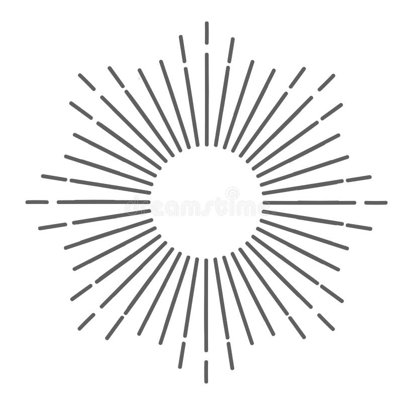 Retro Sun Burst Shape for Your Vintage Design Project. Sun Ray Frame ...