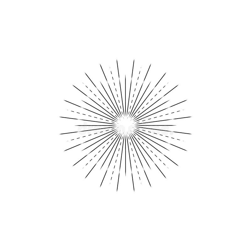 Retro Sun Bursts, Vintage Radiant Sun Rays Shape for Logo, Labels or ...