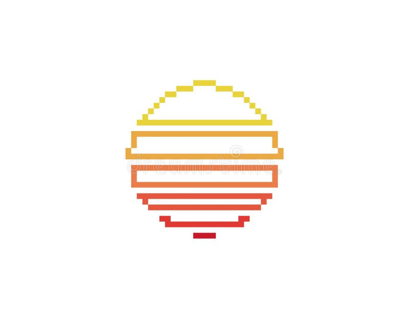 Retro Sun Circle with Eighties and Nineties Geometric Style Stock ...