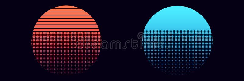 Retro Sun Vintage Logo. Old Circle Emblem Sunrise Sunset. Stock Vector ...