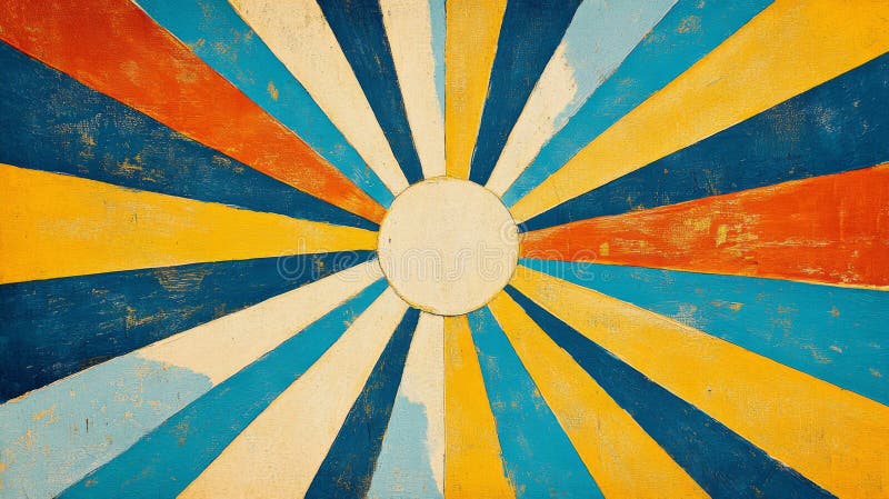 Retro Sunburst Background with Grungy Texture Stock Illustration ...