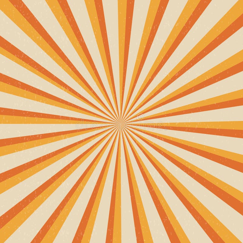 Retro Sunburst Pattern with Orange and Cream Radial Lines Stock ...