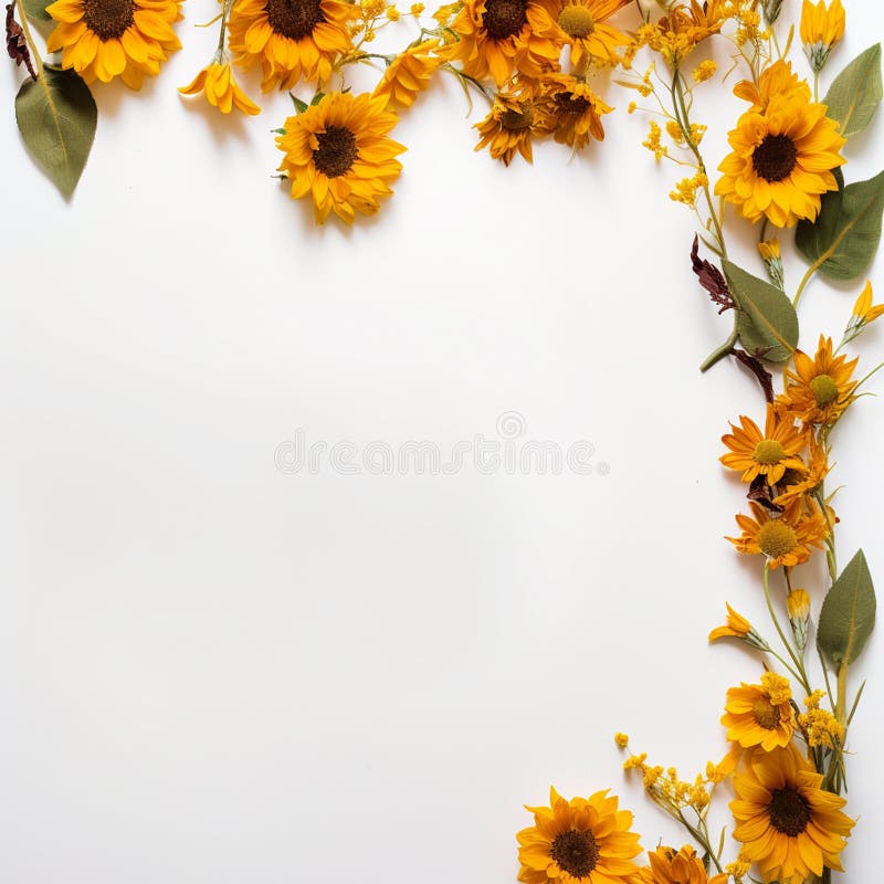 Retro sunflower border stock illustration. Illustration of ...