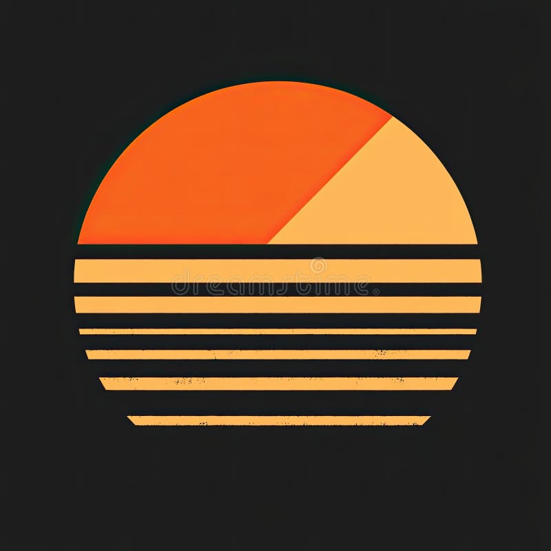 Retro Sunset Design stock illustration. Illustration of graphic - 361115423