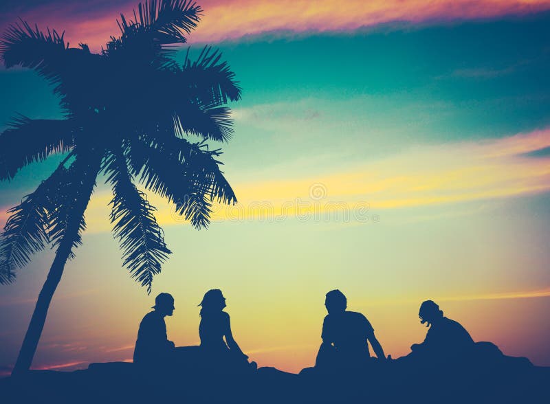 Retro Sunset Hawaii Friends Stock Image - Image of design, instagram ...