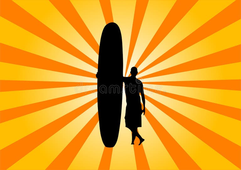 Longboard Surfer Silhouette Stock Illustrations – 265 Longboard Surfer ...