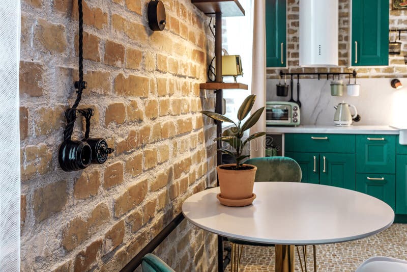 Retro Switch with Wiring, Close-up with a View of the Kitchen in Retro ...