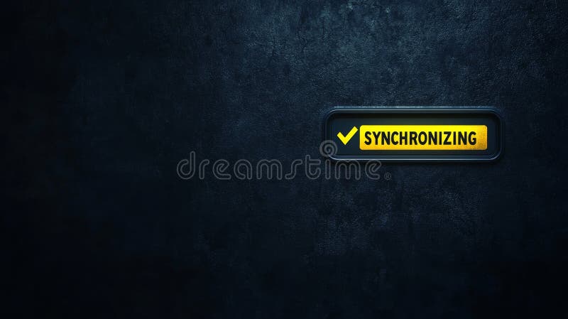 Retro Synchronization Yellow Progress Bar Loading on Dark Background ...