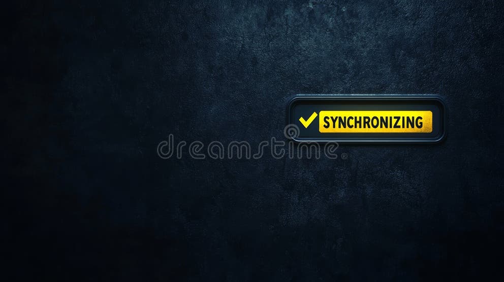 Retro Synchronization Yellow Progress Bar Loading on Dark Background ...