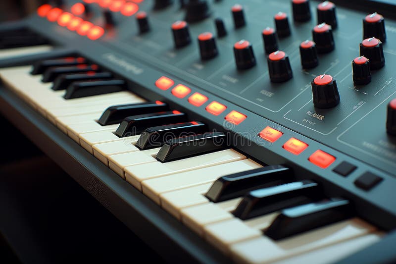 Retro Synth Music Analog Buttons. Generate Ai Stock Illustration ...