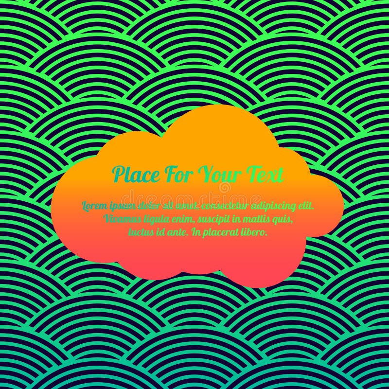 Retro Synthwave Abstract Pattern with Orange Cloud Text Box Design ...