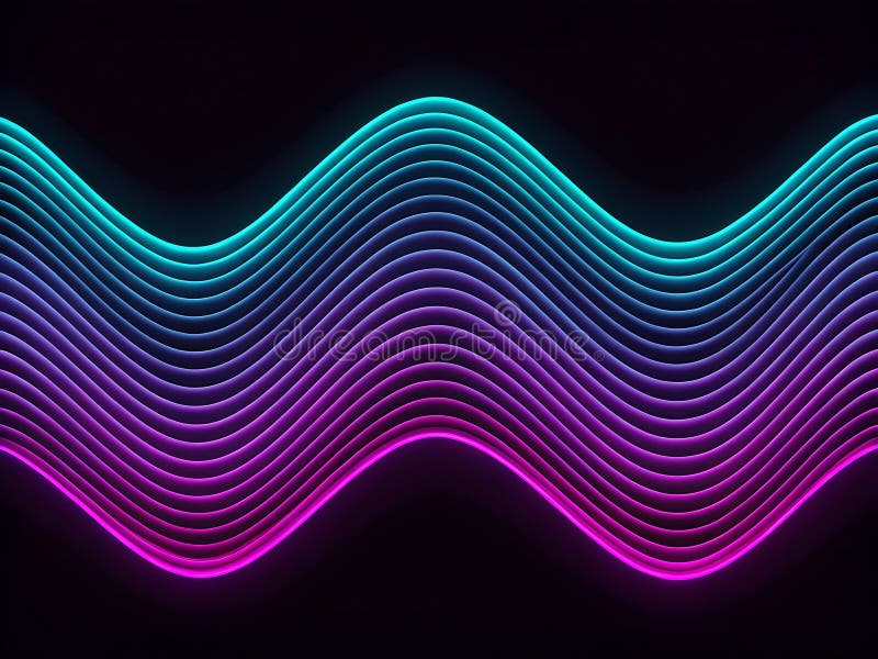 Retro Synthwave Abstract with Smooth Curves and Vibrant Waves for ...