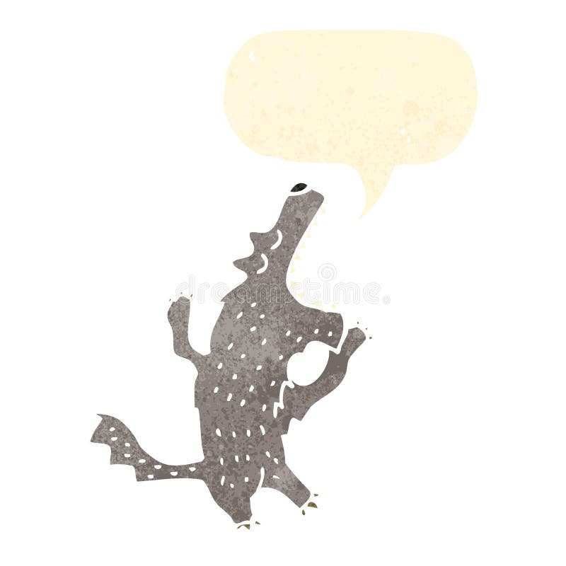 Retro talking wolf cartoon stock vector. Illustration of quirky - 37573956