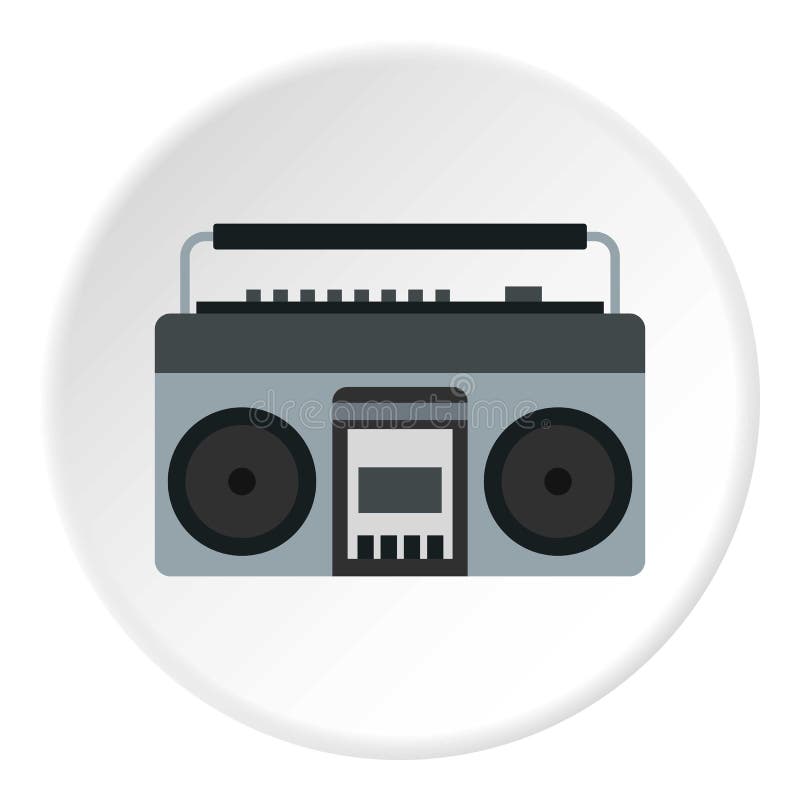 Retro Tape Recorder Icon, Flat Style Stock Vector - Illustration of ...