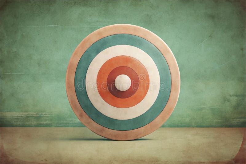 Retro Target Graphic a Minimalist 3D Render in Vintage Cartoon Style ...