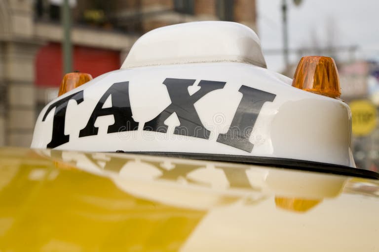 Retro taxi stock image. Image of close, taxi, sign, roof - 16465245