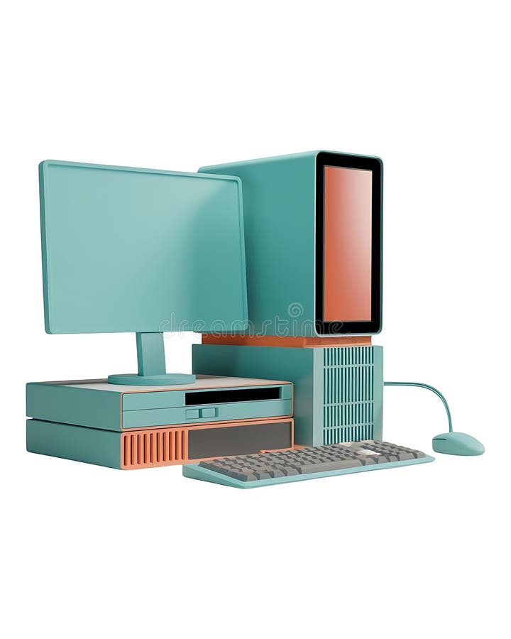 Retro Teal Desktop Computer System Stock Illustrations – 13 Retro Teal ...