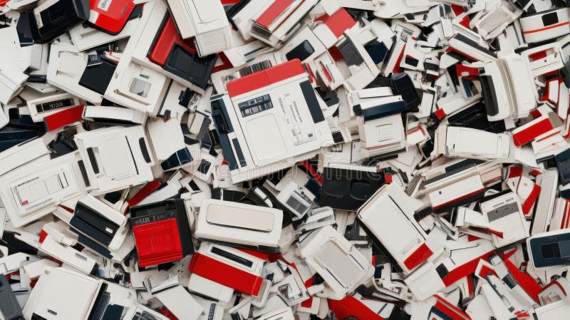 Retro Tech Waste Pile stock illustration. Illustration of electronics ...