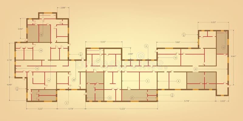 Retro Technical Blueprint.House Architectural Plan .Engineering Project ...