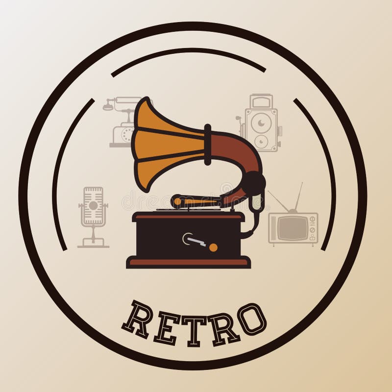 Retro technology design stock vector. Illustration of gramophone - 63734125