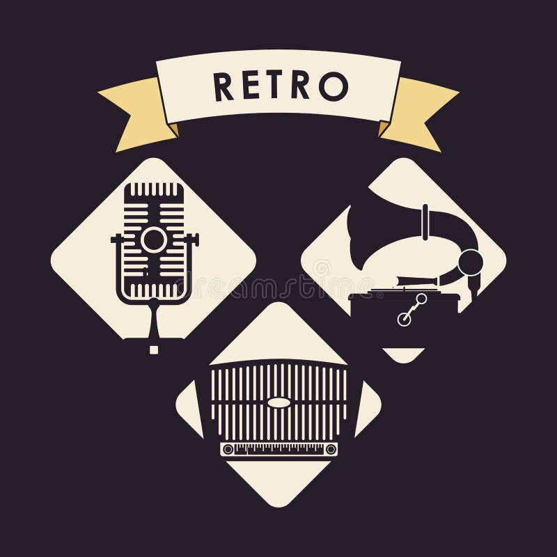 Retro technology design stock vector. Illustration of wall - 63734534