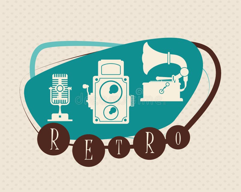 Retro technology design stock vector. Illustration of home - 63735667