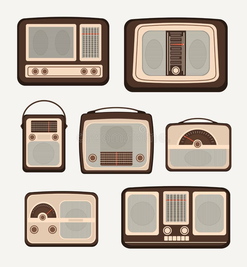 Retro technology radio stock vector. Illustration of vector - 54004226