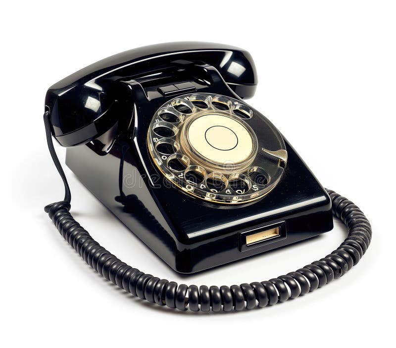 Retro Telefon Black, Isolated Stock Illustration - Illustration of ...