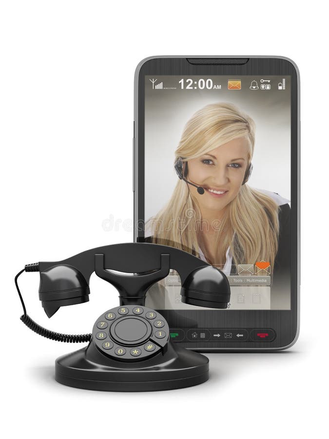 Retro Telephone and Cell Phone Stock Image - Image of phone, consultant ...