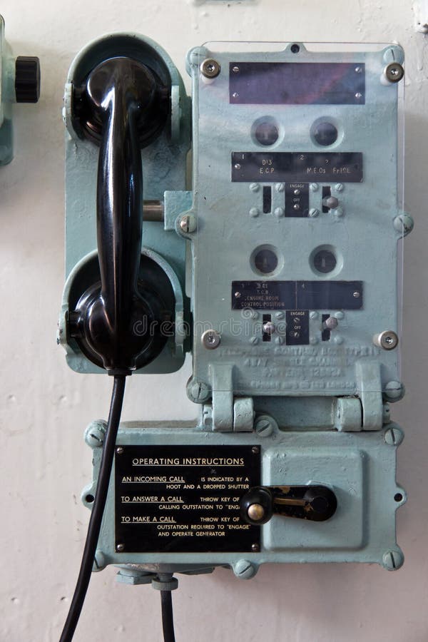 Retro Telephone Communication Device Aboard Military Navy Ship Stock ...