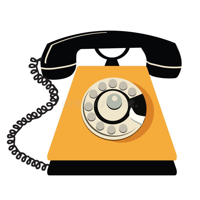 Retro Telephone with Dialing Disk Stock Vector - Illustration of vector ...