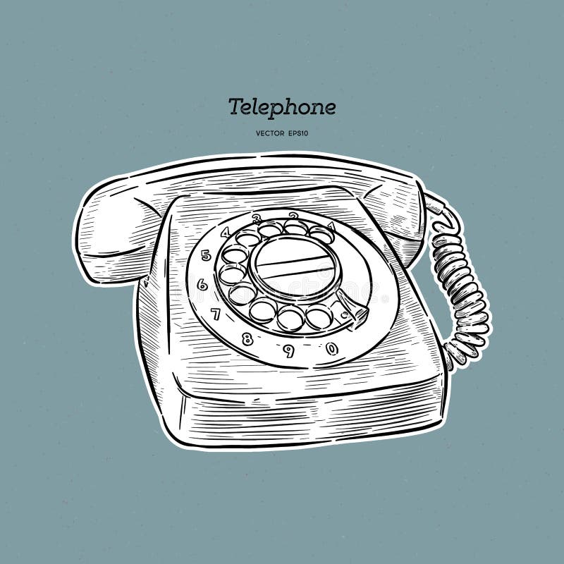Red Telephone Communication Talk Conversation Office Sketch Stock ...