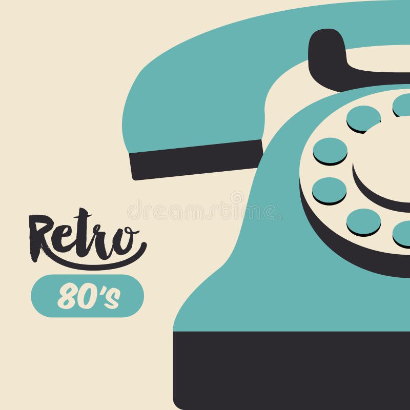 Retro Telephone Poster Isolated Icon Design Stock Vector - Illustration ...