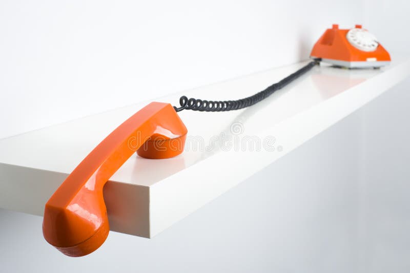 Retro telephone on shelf stock image. Image of equipment - 12899719