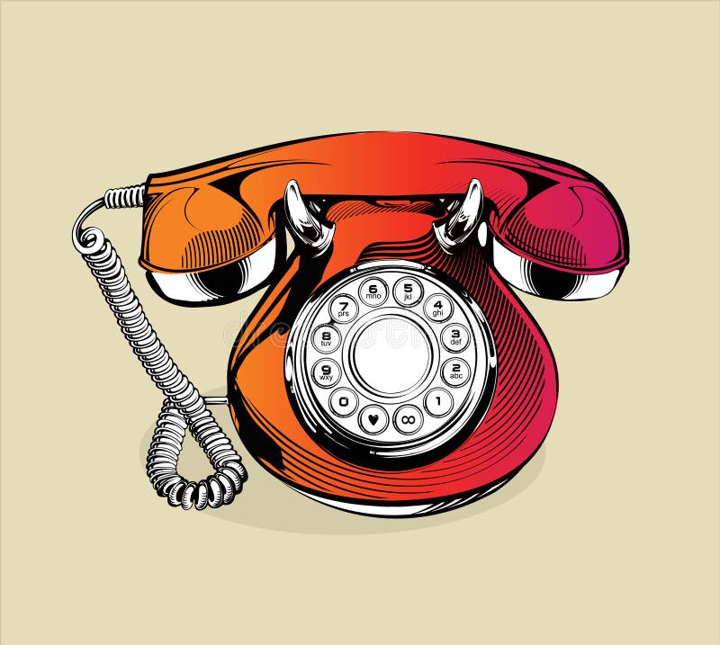 Retro telephone vector stock vector. Illustration of equipment - 79873777