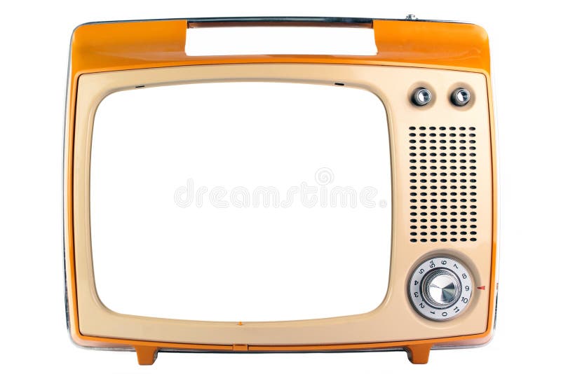 Vintage orange TV set stock photo. Image of retro, vintage - 6114406
