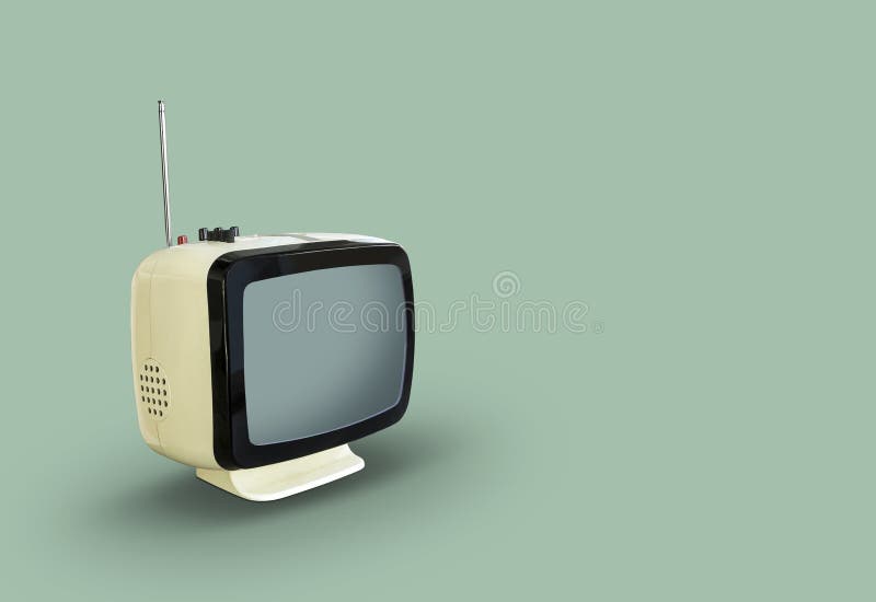 Retro Television Isolated with Copy Space Stock Image - Image of ...