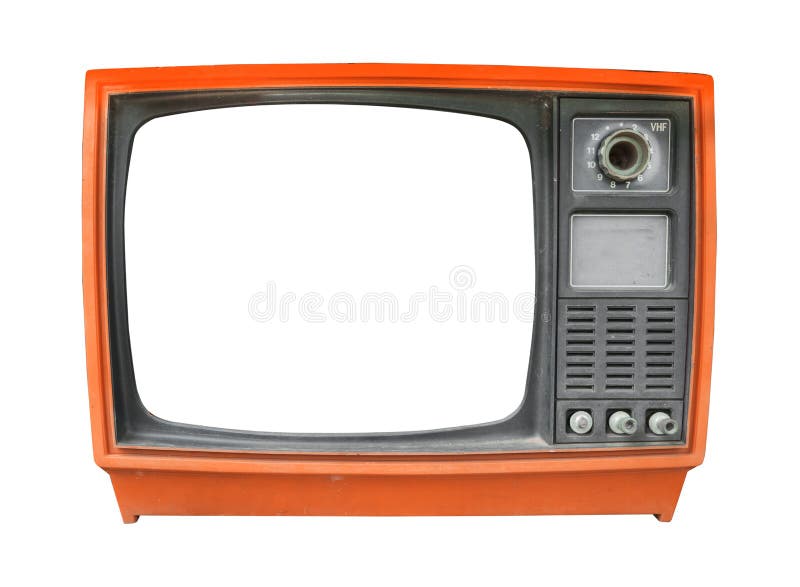 Old TV with Frame Screen Isolate on White Stock Photo - Image of blank ...