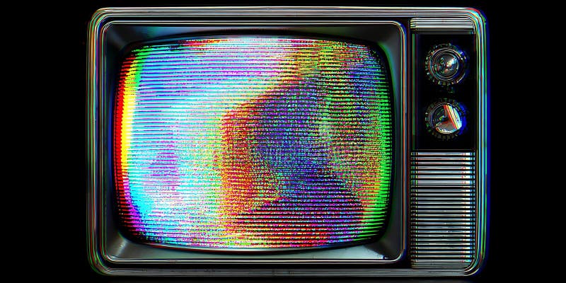 Retro Television Screen Vibrant Color Spectrum Display Stock ...