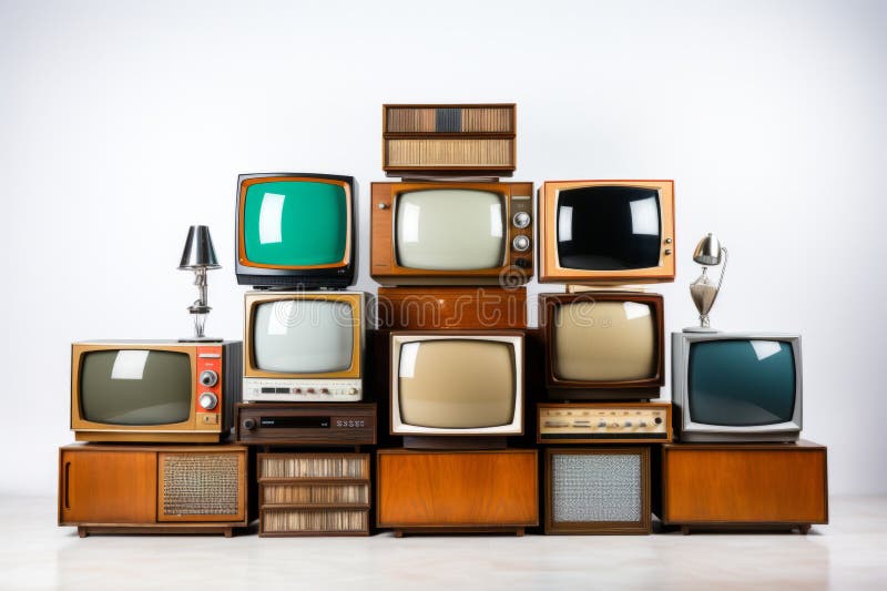 Retro Television Set on White Background for Nostalgic Viewing. AI ...
